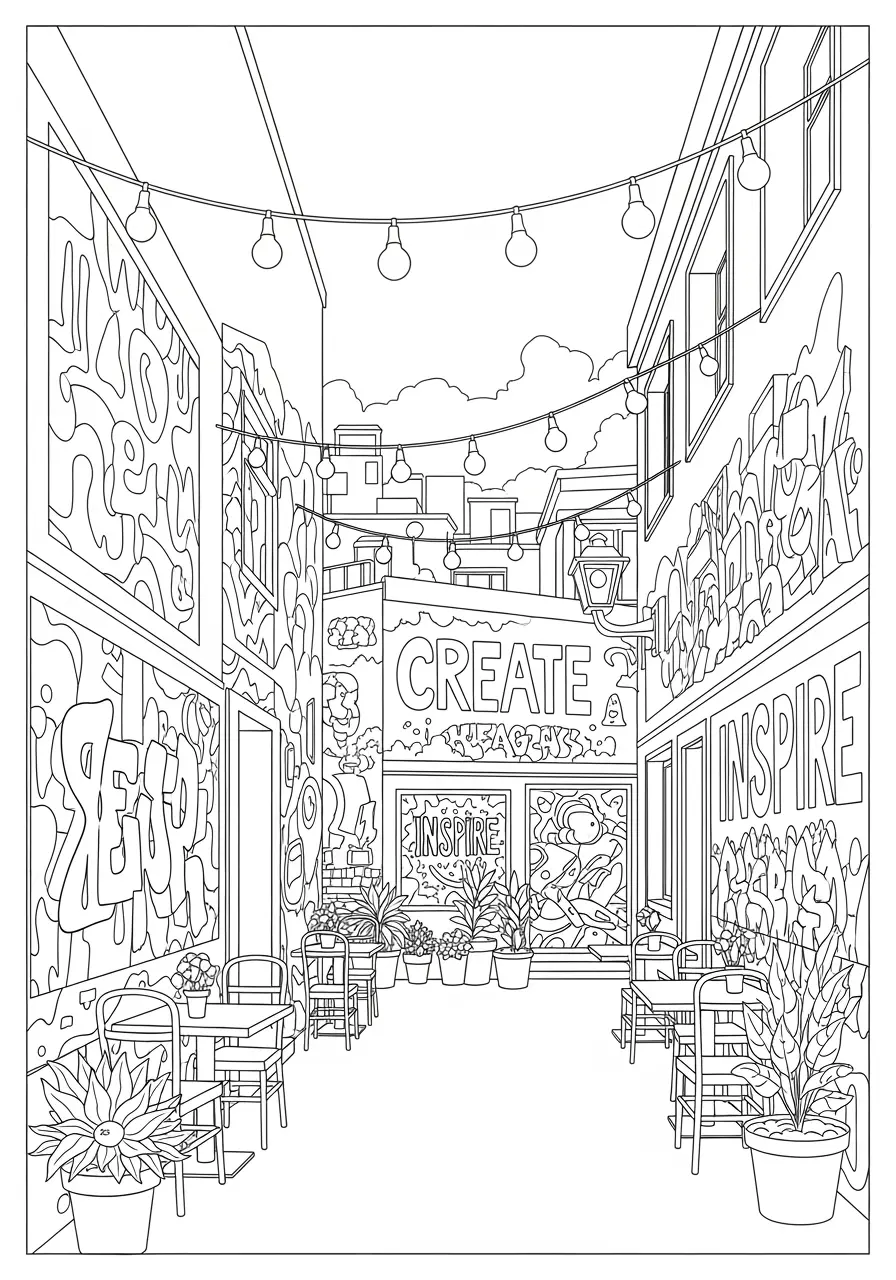 30 Graffiti Coloring Pages For Adults - Printable Stress Relief - Color ...